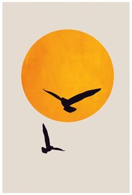 Plakát, Obraz - Kubistika - Birds in the sky, (40 x 60 cm)