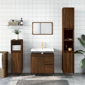 vidaXL 3dílný set koupelnového nábytku kompozitní dřevo [3190219] Barva: hnědý dub
