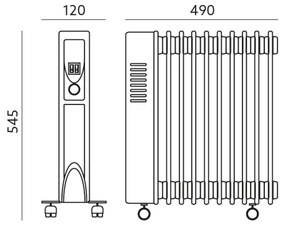 Olejový ohřívač s 11 žebry YUGO 1000/1500/2500W/230V