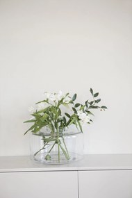 Storefactory Skleněná váza KVARNARP 21 cm, čirá barva, sklo