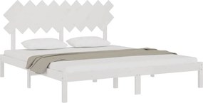 Rám postele bílý 180 x 200 cm Super King masivní dřevo 3104884