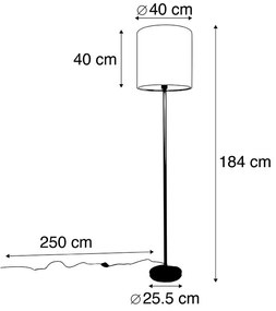 Stojací lampa s černým stínítkem s motivem páva červená 40 cm - Simplo