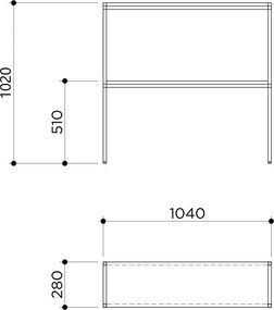 Contain designové police Shelve 2 Level