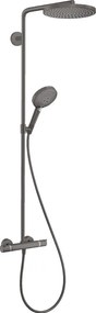 Hansgrohe Raindance Select S, Showerpipe 240 1jet PowderRain s termostatem, kartáčovaný černý chrom, HAN-27633340