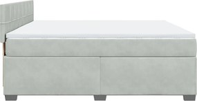 Box spring postel s matrací světle šedá 180x200 cm samet 3288678