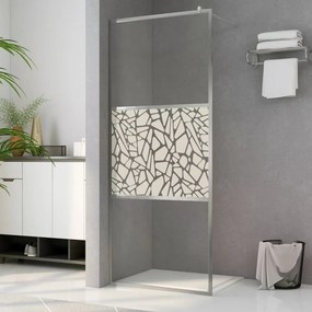 vidaXL Zástěna do průchozí sprchy ESG sklo design s kameny 115x195 cm