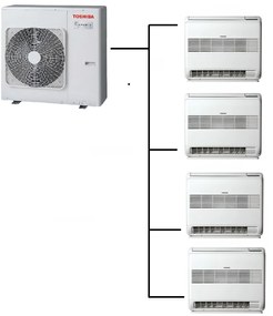 Parapetní Klimatizace Toshiba Suzumi 1+4 (2,5kW + 2,5kW + 2,5kW + 2,5kW) Multi-split R32