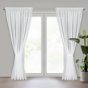 ZÁCLONA NA PÁSCE SUZAN, SADA 2KS 140X270 CM BÍLÁ
