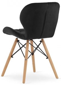 Set tří jídelních židlí LAGO černé (hnědé nohy) (3ks)