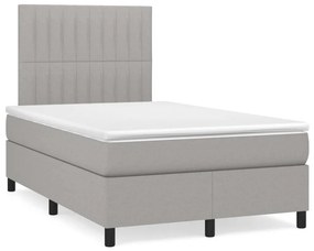 Box spring postel s matrací a LED světle šedá 120x190 cm textil 3270211