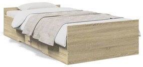 Rám postele se zásuvkami dub sonoma 90x200 cm kompozitní dřevo,  3280337