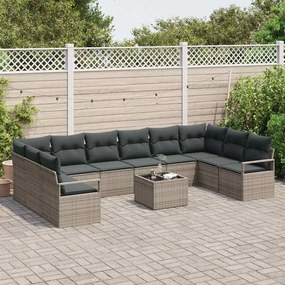 Set pohovek 11 ks Šedá polyratan 3346569