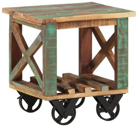 Odkládací stolek s kolečky 40x40x42cm masivní recyklované dřevo,  338005 HangarStore.cz