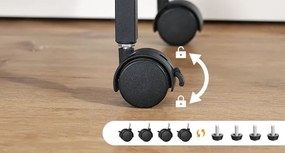 Pojízdný kancelářský regál s nabíjecí stanicí a USB Houseland Liv hnědý/černý