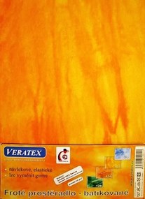 Veratex Froté prostěradlo  batika 60x120 cm sytě žlutá batika  Froté