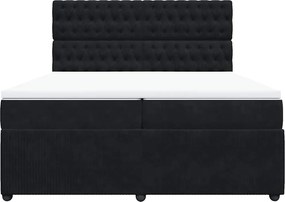 Box spring postel s matrací černá 200x200 cm samet 3292438
