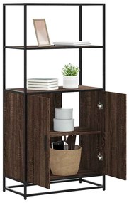 Skříň highboard hnědý dub 68x35x139cm kompozitní dřevo a kov
