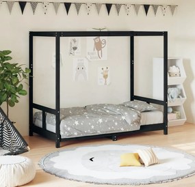vidaXL Dětská postel 80 x 160 cm masivní borové dřevo [834514] Barva: Černá