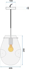 Toolight Amber, závěsné stropní svítidlo 1xE27 APP328-1CP, zlatá, OSW-00670