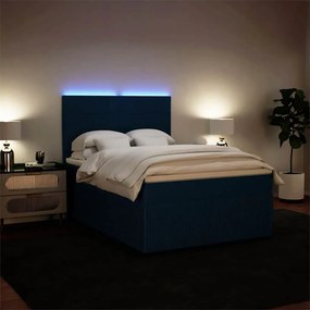 Box spring postel s matrací modrá 140 x 190 cm samet 3294638