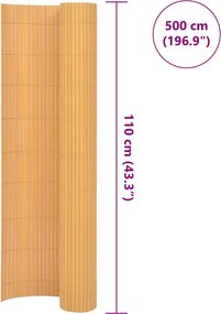 Oboustranný zahradní plot 110 x 500 cm žlutý 317163