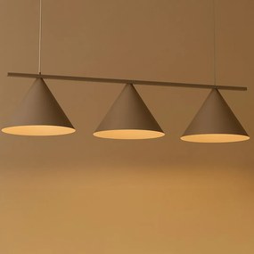 Závěsné svítidlo Capital, 3x tmavě obéžové kovové stínítko, (fi 32cm), be