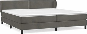 Box spring postel s matrací tmavě šedá 200x200 cm samet 3127452
