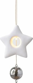 LED závěsná dekorace hvězda 8 cm, na baterie CR2032