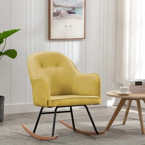vidaXL Houpací židle samet [289520] Barva: horčicově žlutá