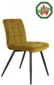 Jídelní židle OLIVE FR 50,5x44,5x82 cm samet okrově žlutý + černé nohy Light@Living 6752360FR