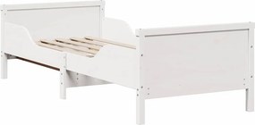 Rám postele s rozšiřitelnou matrací s čelo Bílá 80 x 200 cm 3385944