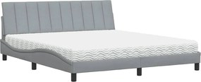 Postel s matrací Hanko světle šedá 180 x 200 cm textil 3310545