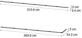 Moderní kolejnicový systém černý 1-fázový 300cm - Iconic