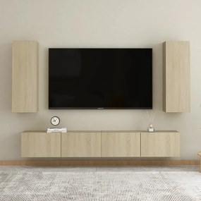 4dílný set TV skříněk dub sonoma kompozitní dřevo 3078959