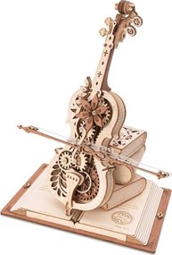 Hračka Robotime dřevěné mechanické puzzle Kouzelné violoncello (elektrický pohon) [6950298]