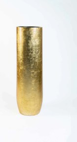 Exkluzivní květináč SOLERIO, sklolaminát, výška 100 cm, zlatý lesk