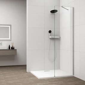 Polysan Esca Chrome jednodílná sprchová zástěna 50 x 210 cm k instalaci ke stěně chrom sklo čiré ES1050-01