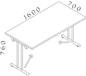 Konferenční skládací stůl KOMFORT, stohovatelný 160x70x76cm