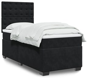 Box spring postel s matrací černá 80 x 200 cm samet 3293076