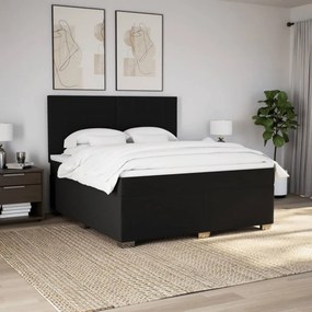 Box spring postel s matrací černá 180x200 cm textil 3292869