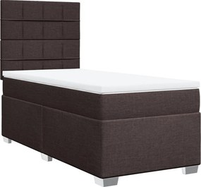 Box spring postel s matrací tmavě hnědá 90x190 cm textil 3290346