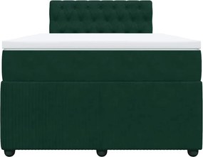 Box spring postel s matrací tmavě zelená 120x190 cm samet 3287695
