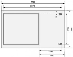Dřevěný zahradní domek KERKO 3 s přístavkem 150 Lanitplast