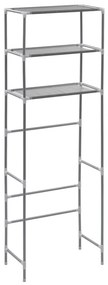 3patrový úložný regál nad WC stříbrný 53 x 28 x 169 cm 282464