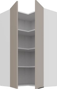 ARIA lb | horní kuchyňská skříňka 60x60 GN-108 2F (90°) rohová s policemi | EXTRA VYSOKÁ | 60x60 cm | bílá/béžová