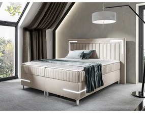 Kontinentální postel Suhak 3 LED, Rozměr postele: 200x200, Barva:: Velluto 14