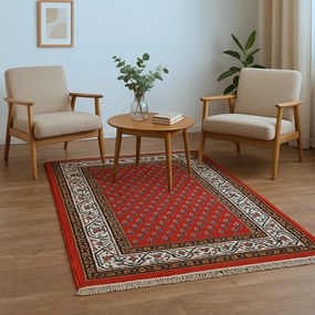 Asra, Kusový ručně tkaný koberec Mir red, 120x180, červená, ložnice