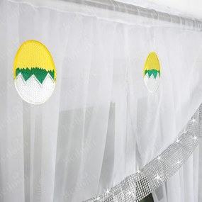 Hotová trojdílná záclona Velikonoční Božena 150x160cm a 50x200cm