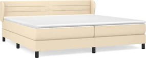 Box spring postel s matrací krémová 200x200 cm textil 3126354