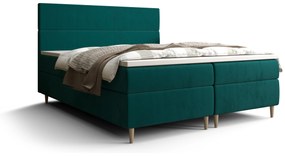 Manželská postel Boxspring 140 cm Flu Comfort (tmavě zelená) (s matrací a úložným prostorem). 1055921